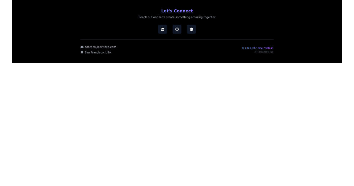 Portfolio Footer - Free React, Tailwind Component
