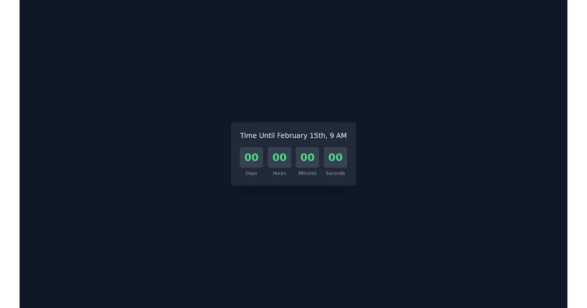 React Digital Countdown Clock Component - Tailwind UI