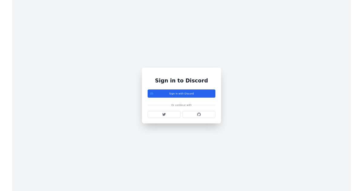 Discord Login - Free React, Tailwind Component