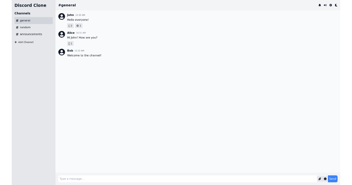 Discord Clone - Free React, Tailwind Component