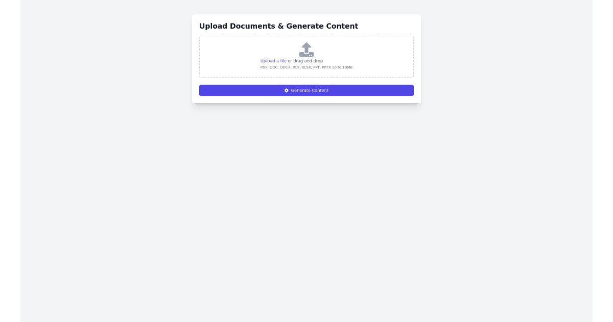 Document Upload and Generate - Free React, Tailwind Component