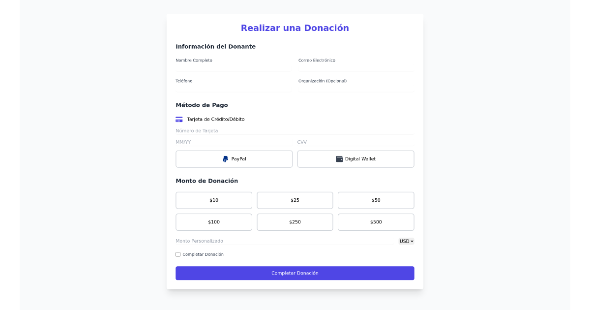 Donor Contribution Page - Free React, Tailwind Component
