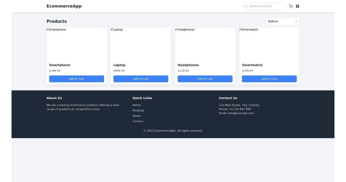 Ecommerce App - Free React, Tailwind Component