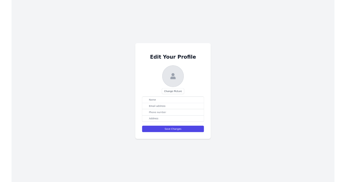 Edit Profile Form - Free React, Tailwind Component