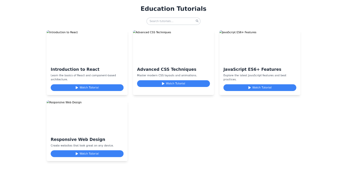 Tutorial Section - Free React, Tailwind Component