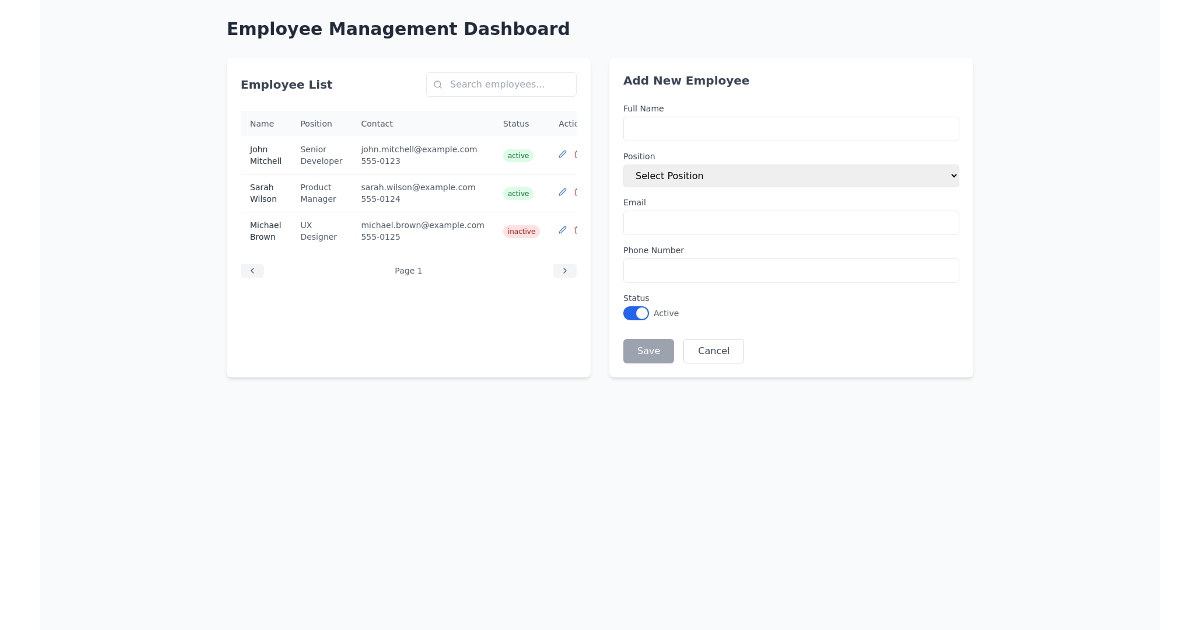 Create Stunning Employee Dashboards with React & Tailwind