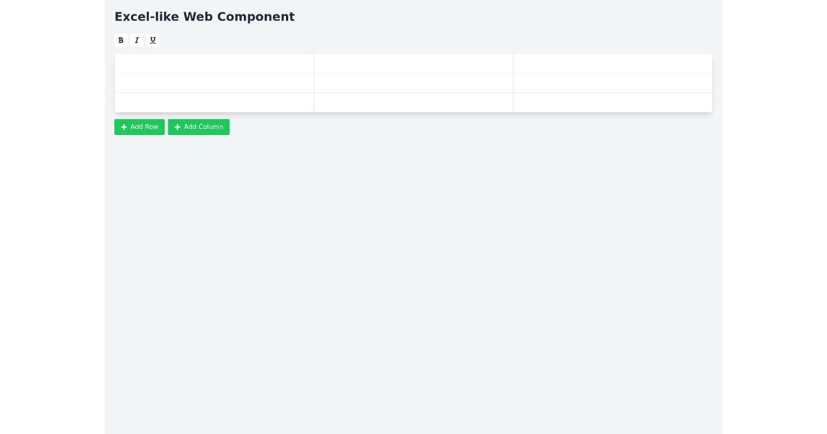 Excel Sheet - Free React, Tailwind Component