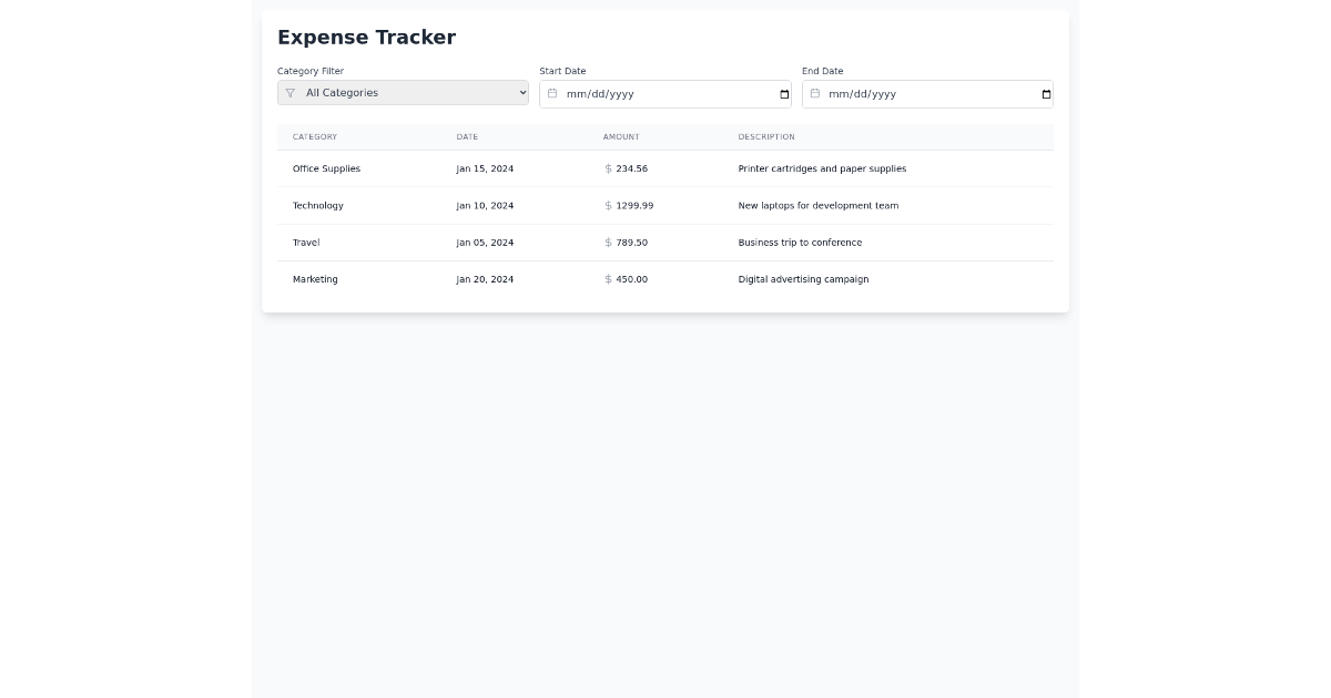 Expense Tracker - Free React, Tailwind Component