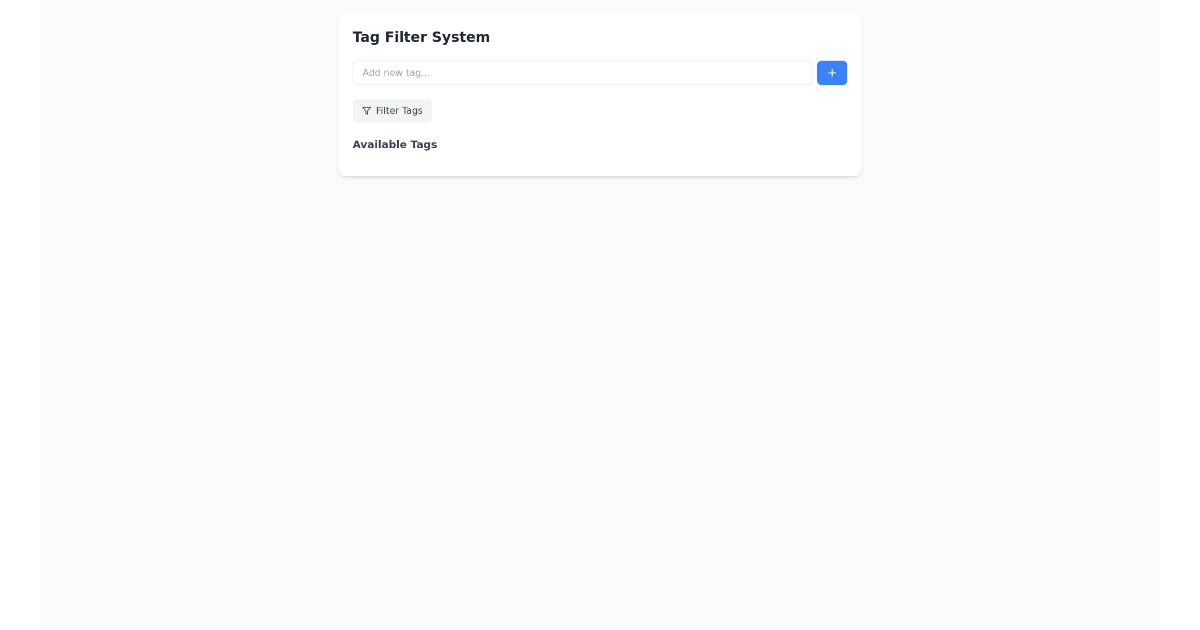 Tag Filter System - Free React, Tailwind Component