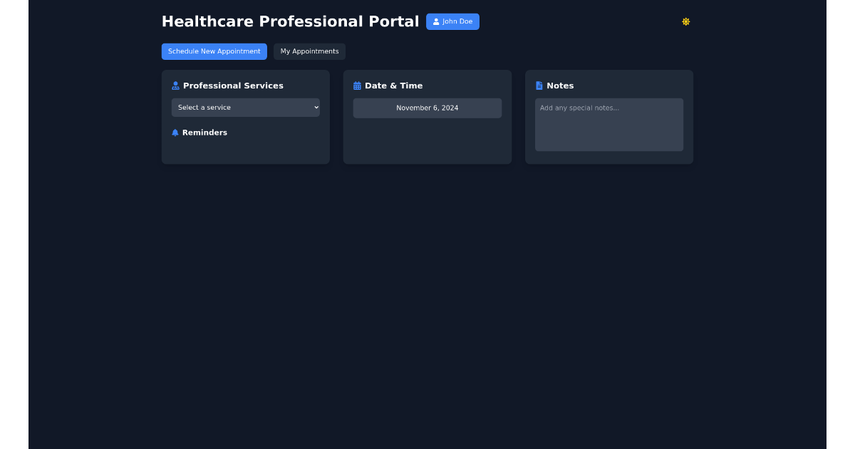 Medical Appointment Scheduler - Free React, Tailwind Component