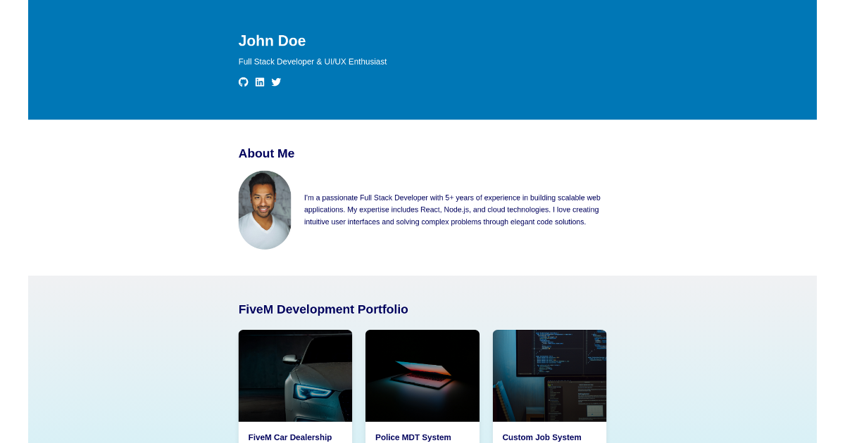 Portfolio - Free React, Tailwind Component