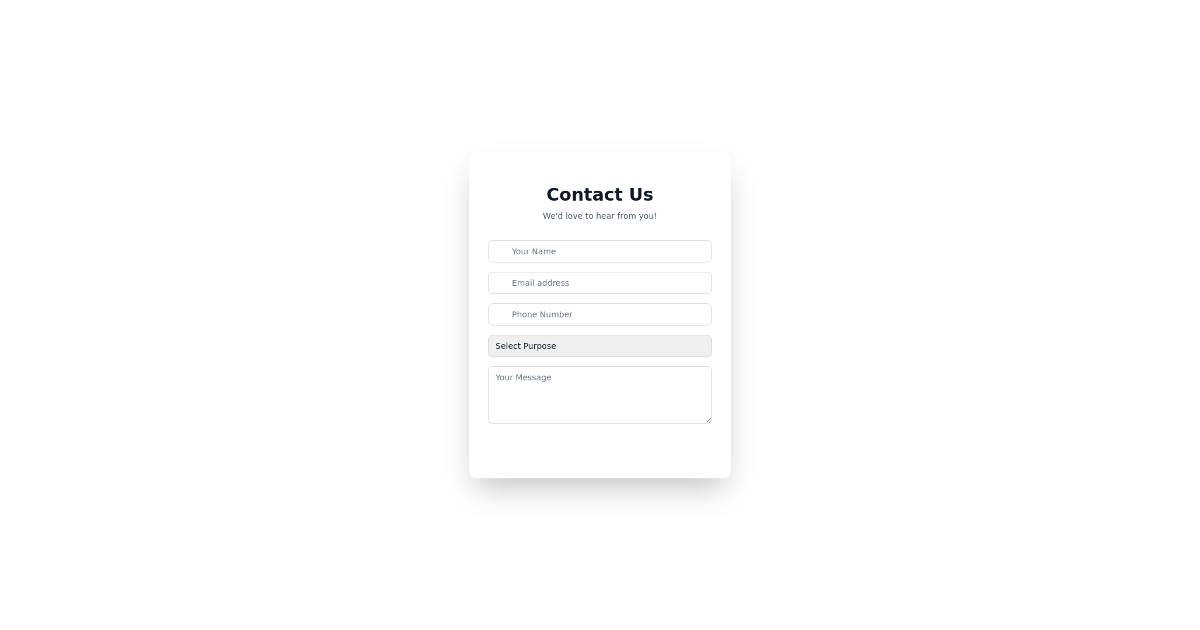 Contact Form - Free React, Tailwind Component