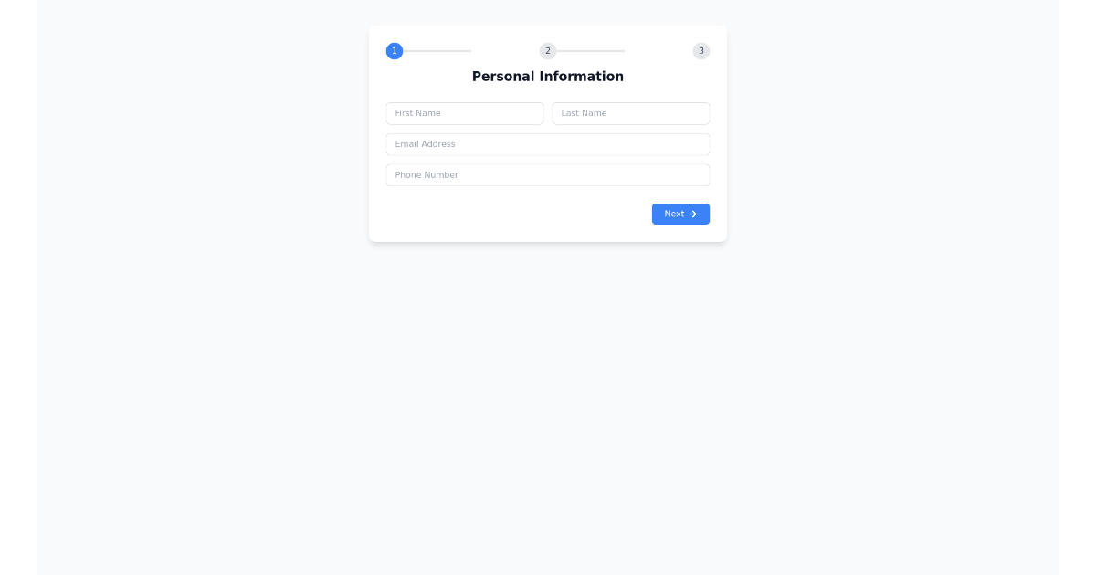 React Multi-Step Form with Tailwind CSS - Easy and Customizable