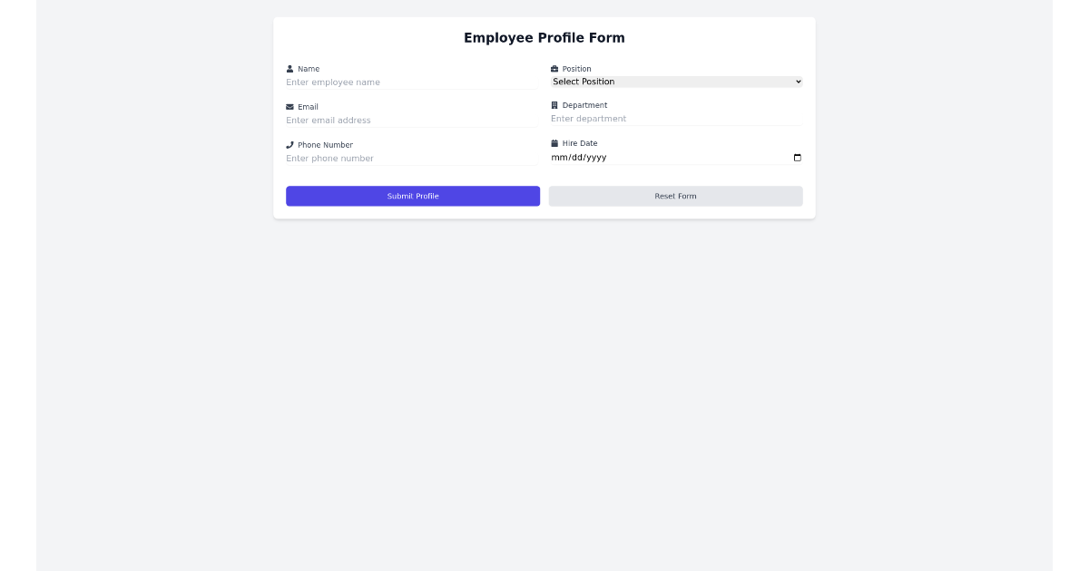 React Two-Column Form Layout with Tailwind CSS | Easy and Responsive