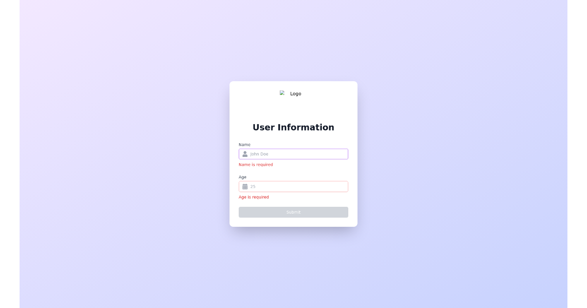 User Form - Free React, Tailwind Component