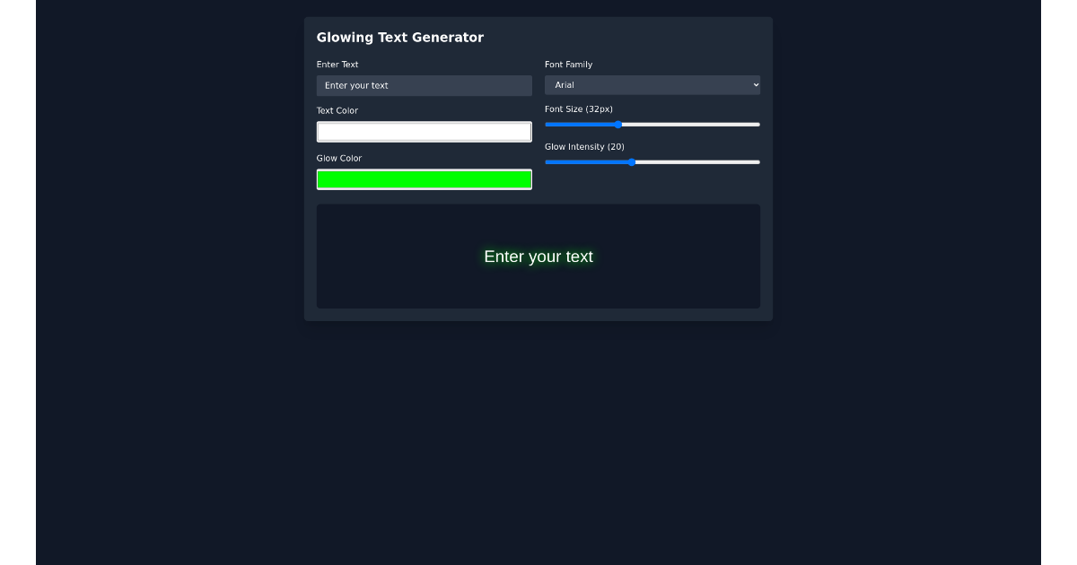 Glowing Text - Free React, Tailwind Component