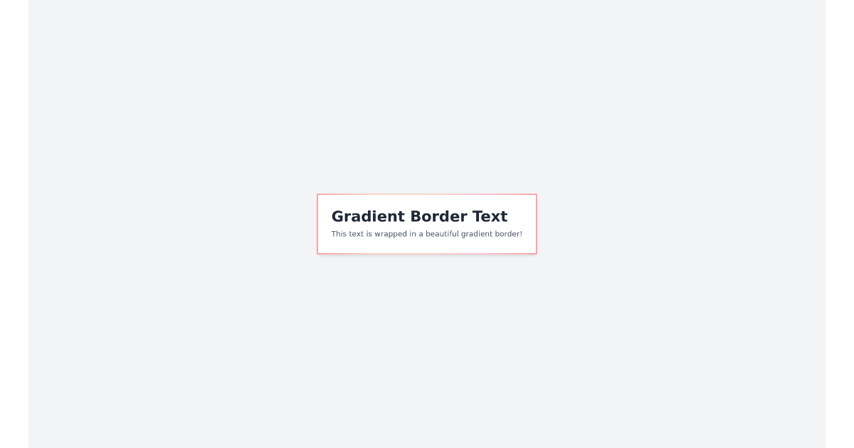 Gradient Border Text - Free React, Tailwind Component