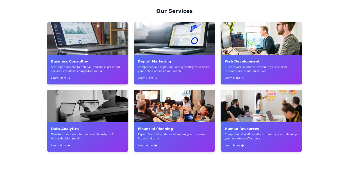 React Gradient Card Components with Tailwind CSS