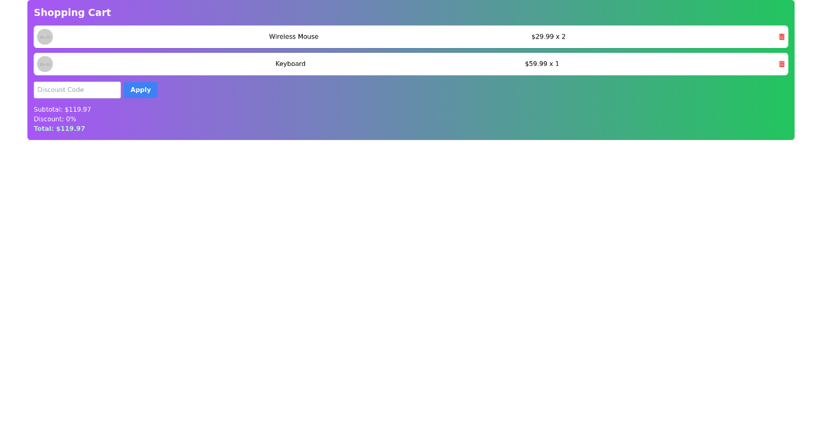 Cart Discount Manager - Free React, Tailwind Component