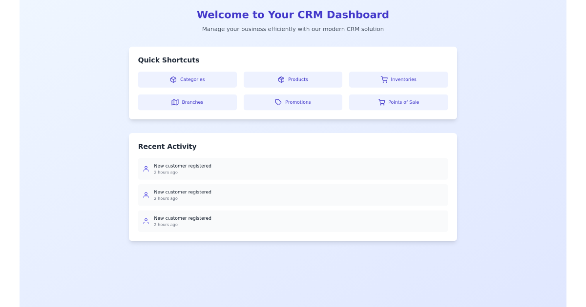 C R M Home Page - Free React, Tailwind Component