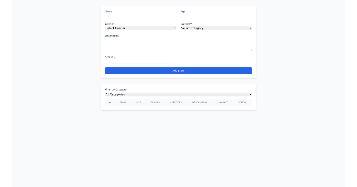 Form With Table - Free React, Tailwind Component