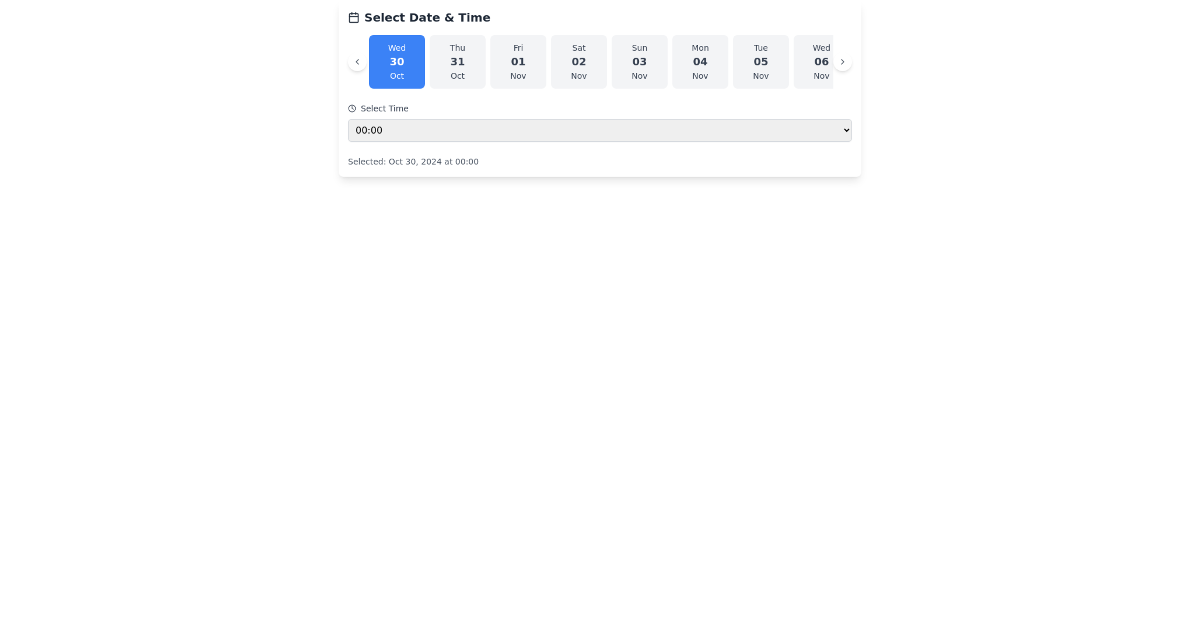 Date Time Slider - Free React, Tailwind Component