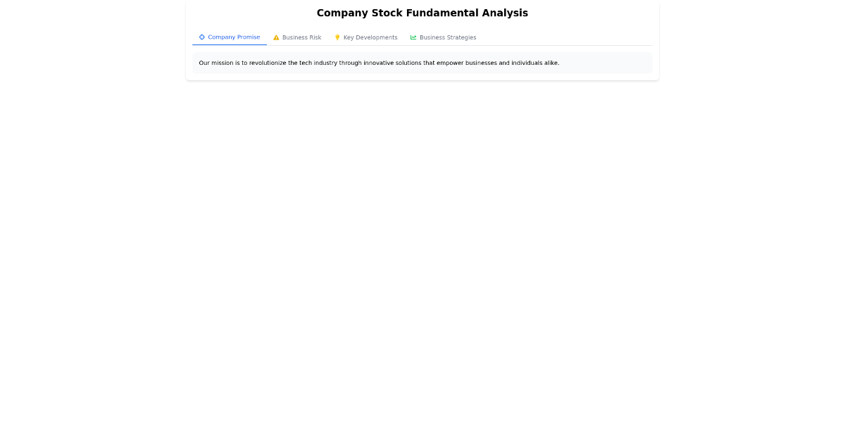 Fundamental Analysis - Free React, Tailwind Component