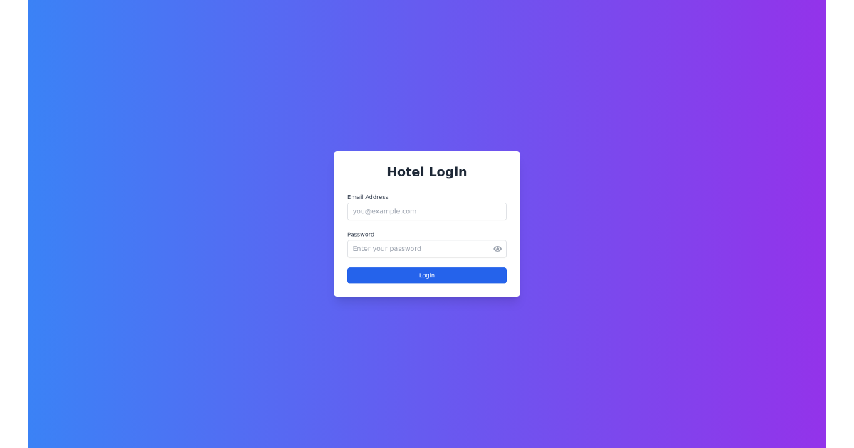 Hotel Login Page - Free React, Tailwind Component