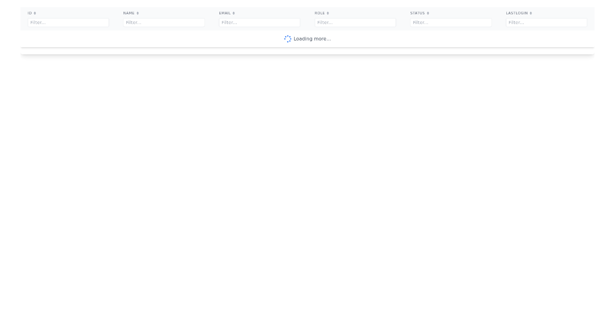Infinite Table - Free React, Tailwind Component