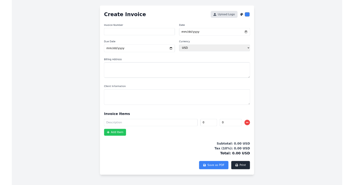 React Invoice Component with Elegant Design and Logos | Tailwind CSS