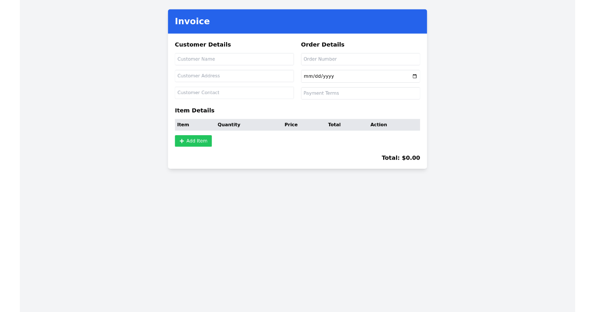 Invoice - Free React, Tailwind Component