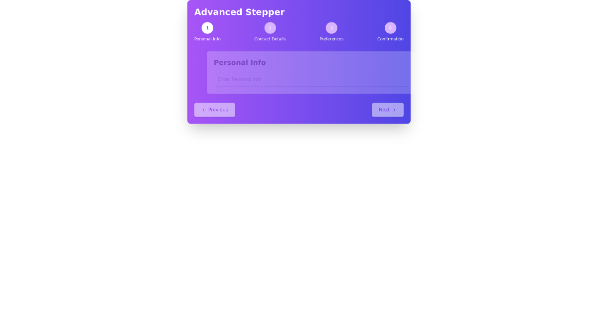 Advanced Stepper - Free React, Tailwind Component