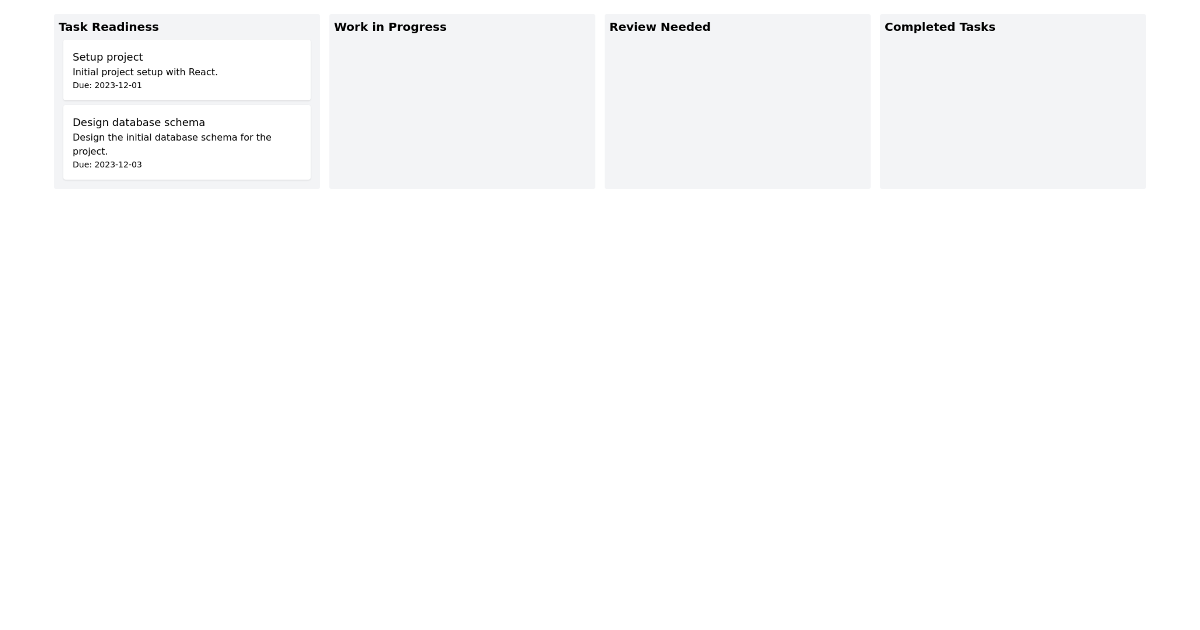 Kanban Board - Free React, Tailwind Component