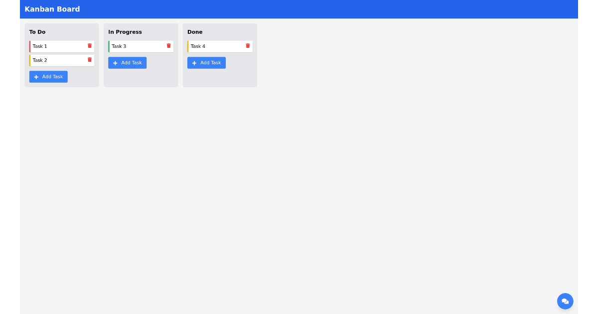 Kanban Board - Free React, Tailwind Component