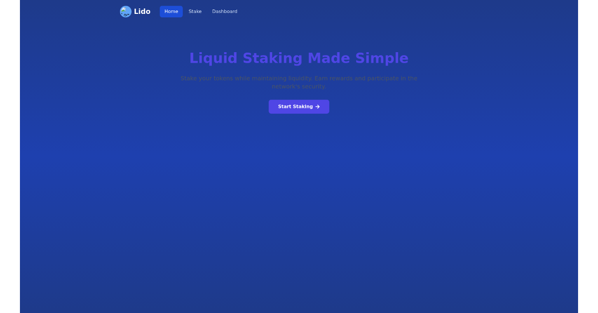 Liquid Staking - Free React, Tailwind Component