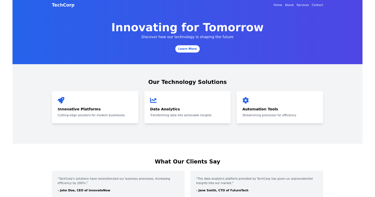 Landing Page - Free React, Tailwind Component