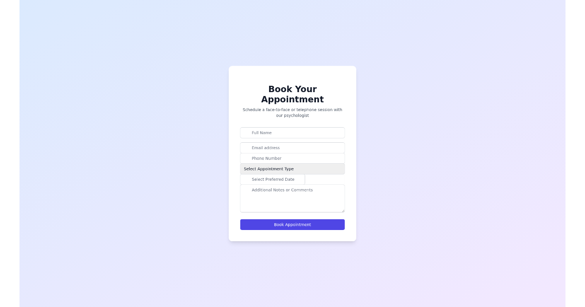 Appointment Booking - Free React, Tailwind Component