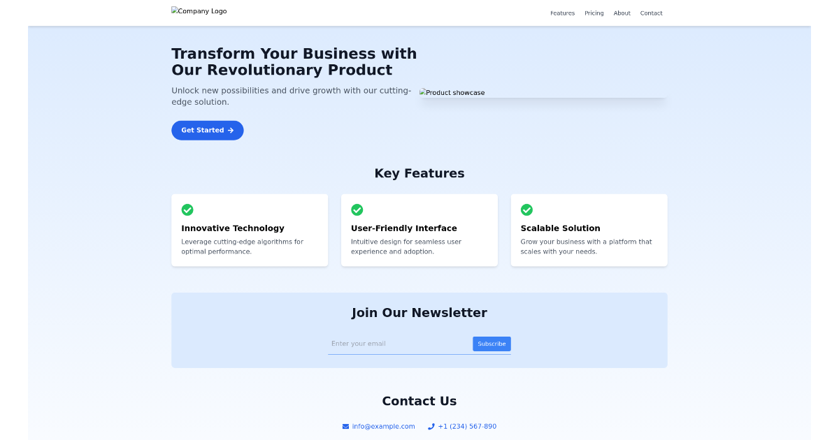 Marketing Landing Page - Free React, Tailwind Component