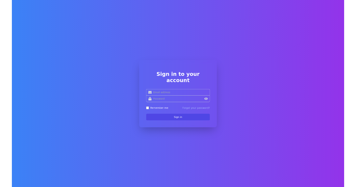 React Login Form with Transparent Design | Tailwind UI