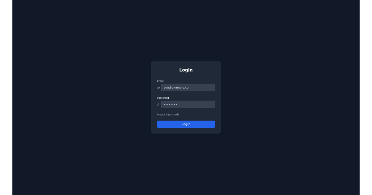Dark Theme Login Form - Free React, Tailwind Component