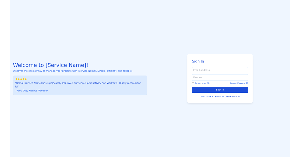 Login Screen - Free React, Tailwind Component