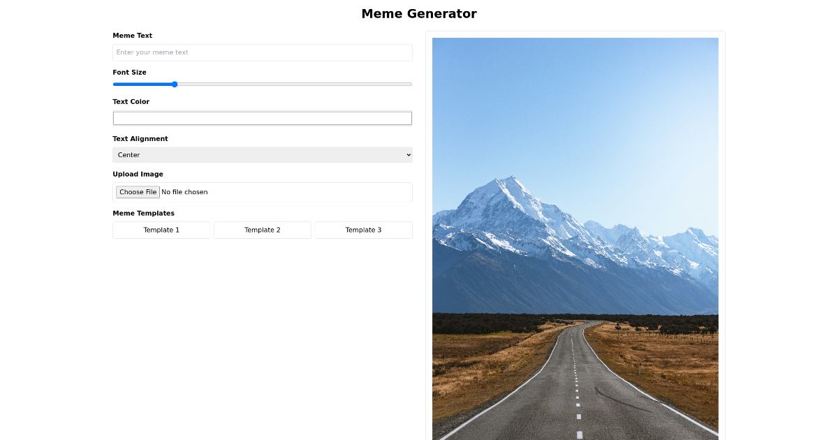Meme Generator - Free React, Tailwind Component