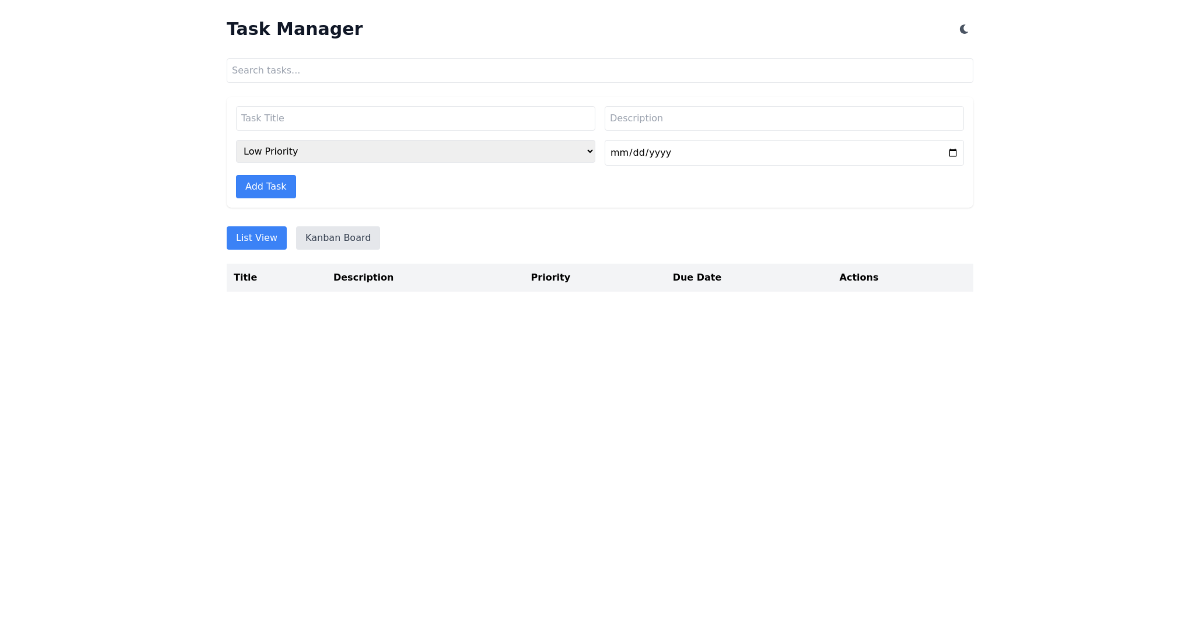 React Modal Task Management Component | Tailwind UI