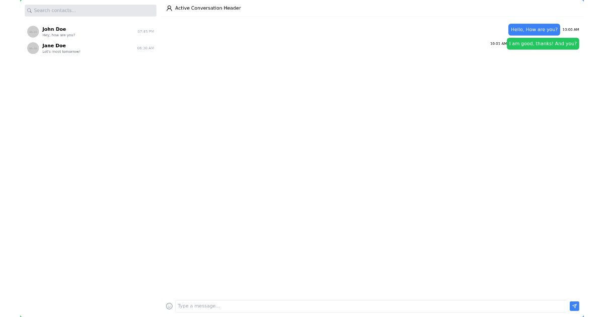 Chat Interface - Free React, Tailwind Component