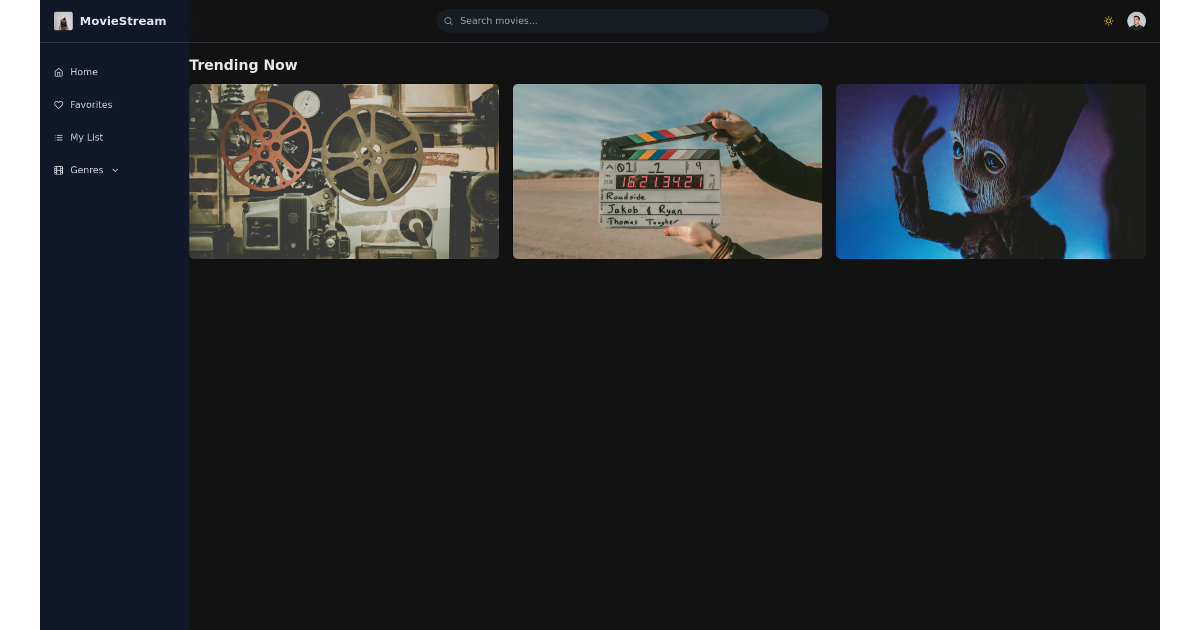 Movie Dashboard - Free React, Tailwind Component