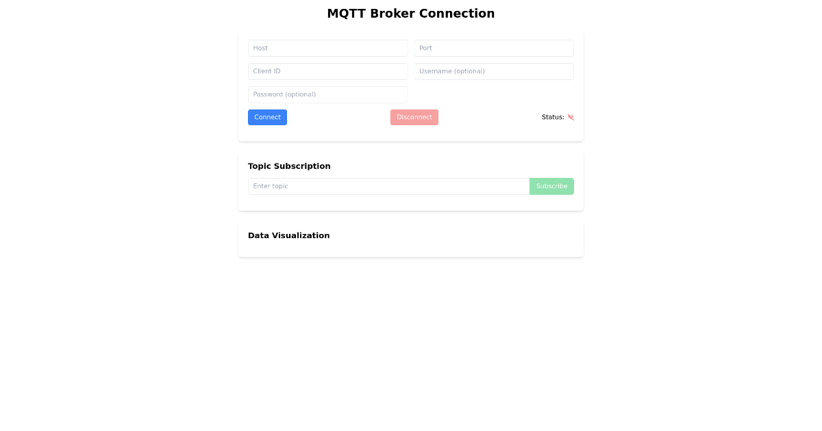 M Q T T Broker Connection - Free React, Tailwind Component