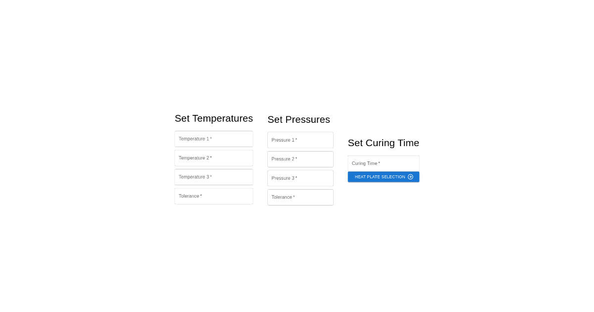 Temperature Setup Form - Free React, Mui Component