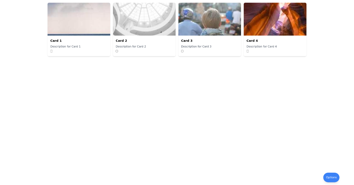 Multi Select Cards Drawer - Free React, Tailwind Component