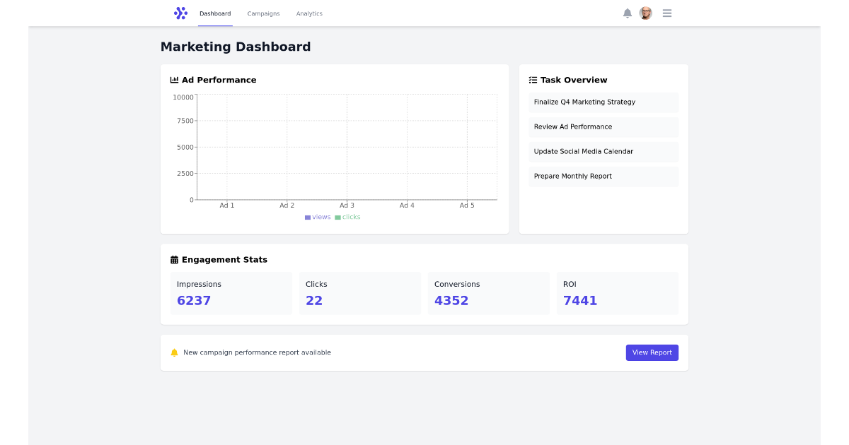 Data - Free React, Tailwind Component