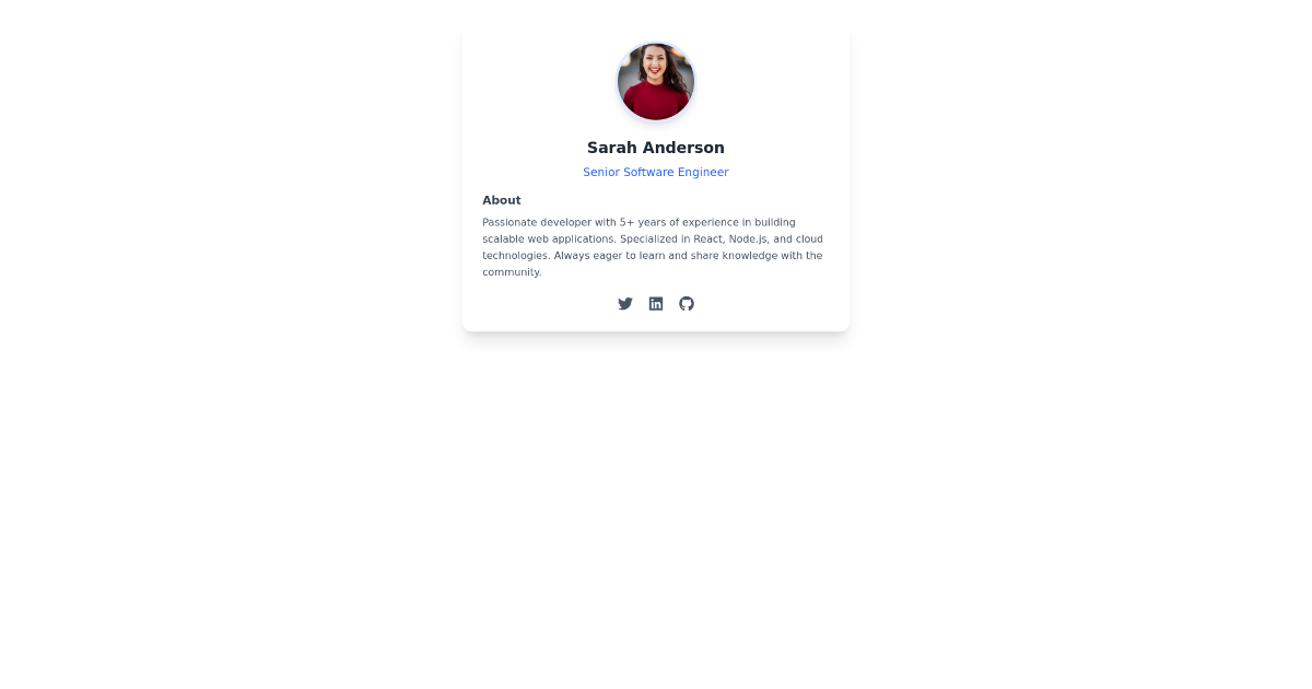 User Profile Card - Free React, Tailwind Component